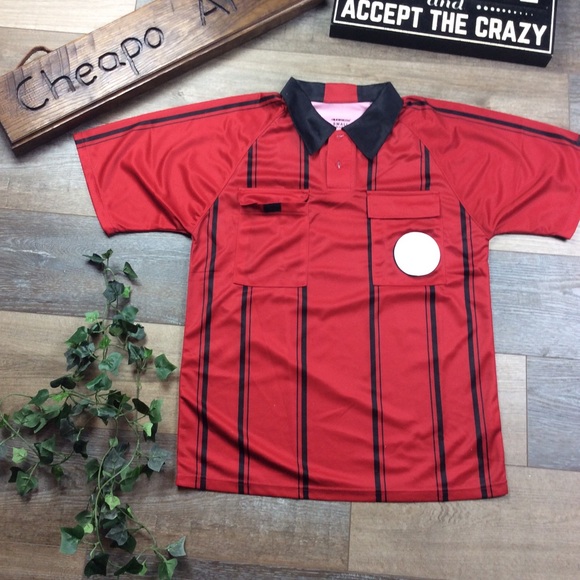 kwikgoal | Shirts | Menssoccer Referee Jersey Short Sleeve Size S Red ...